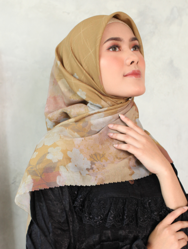 Water Color Flower Mustard - Hijab.id