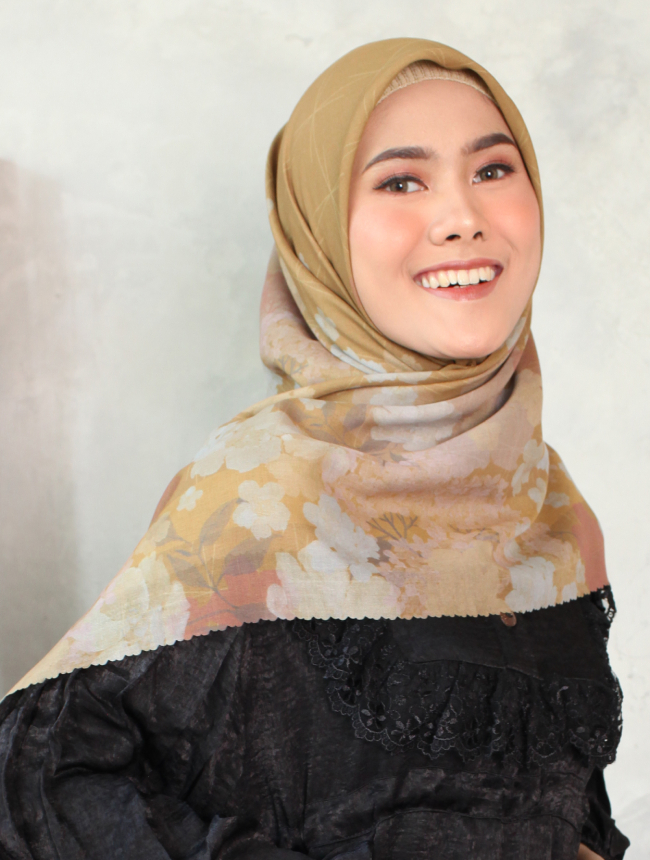 Water Color Flower Mustard - Hijab.id